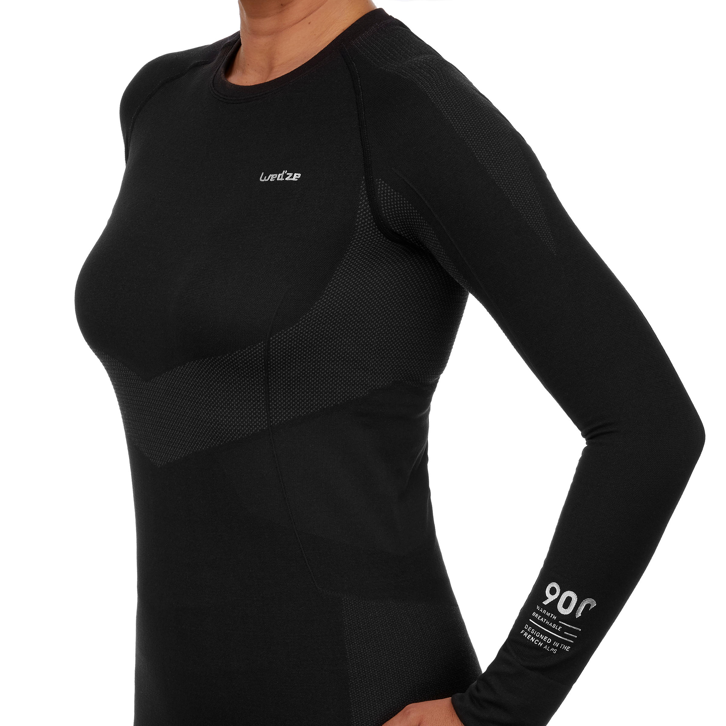 Women's Skiing Base Layer top 900 - black - Decathlon