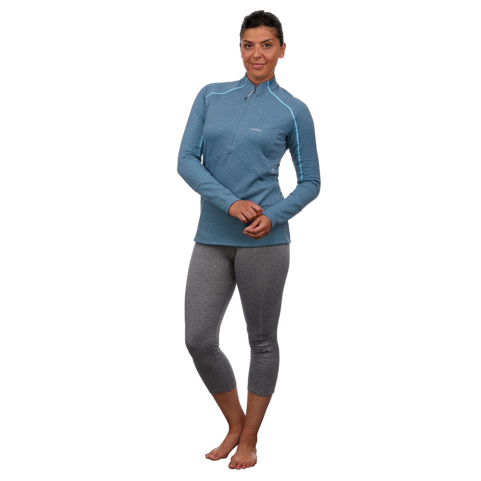 Women's base layer ski bottoms 500 - Grey