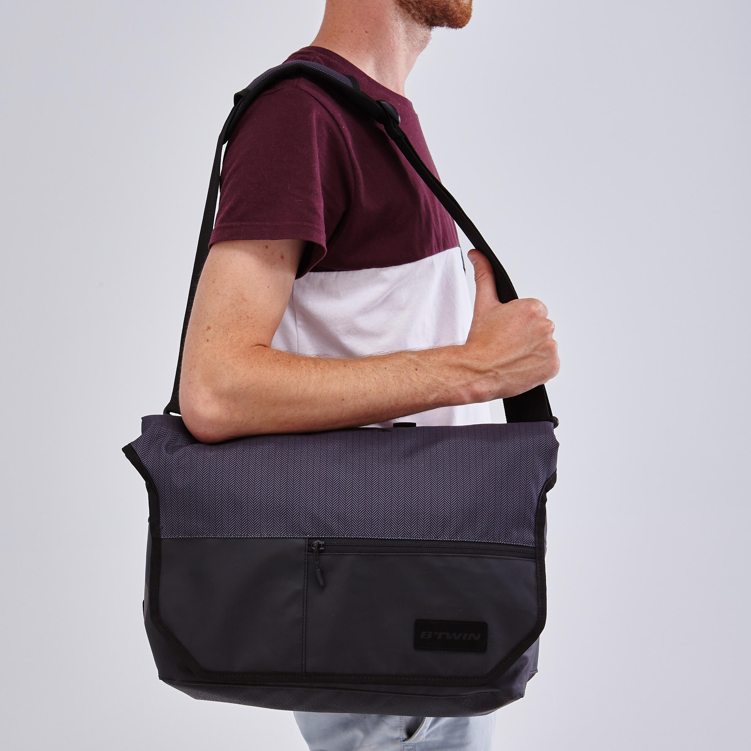500 Bike Messenger Bag 15L - Black ELOPS | Decathlon