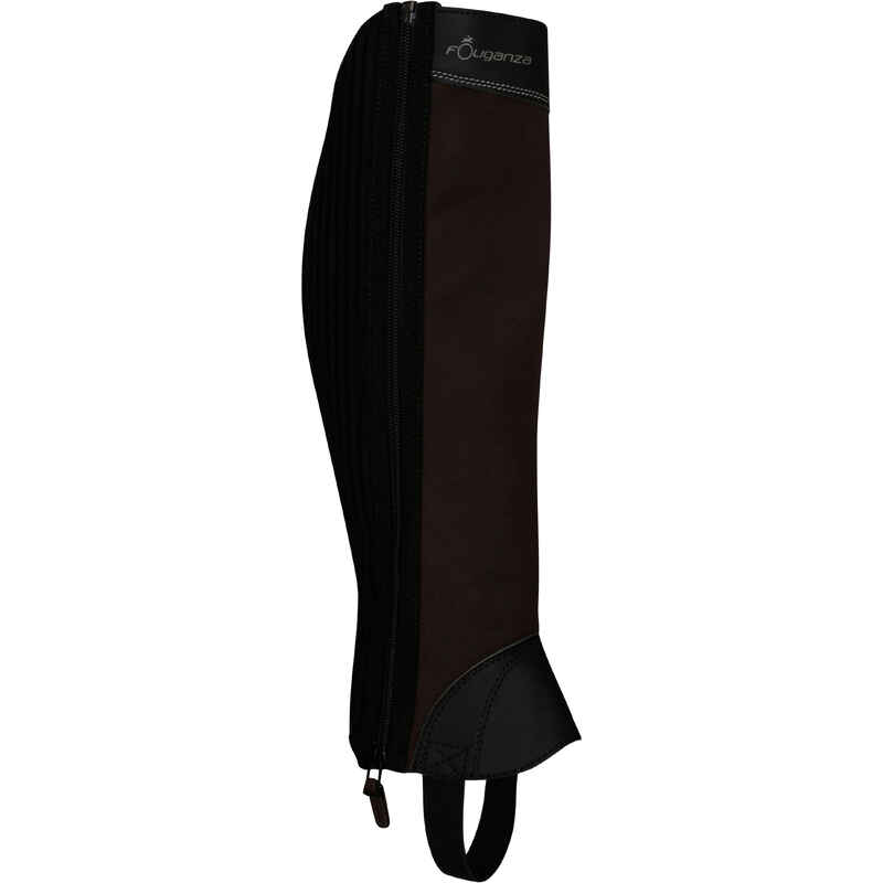 Reit-Chaps Basic 300 Erwachsene Minichaps schwarz/braun - Decathlon