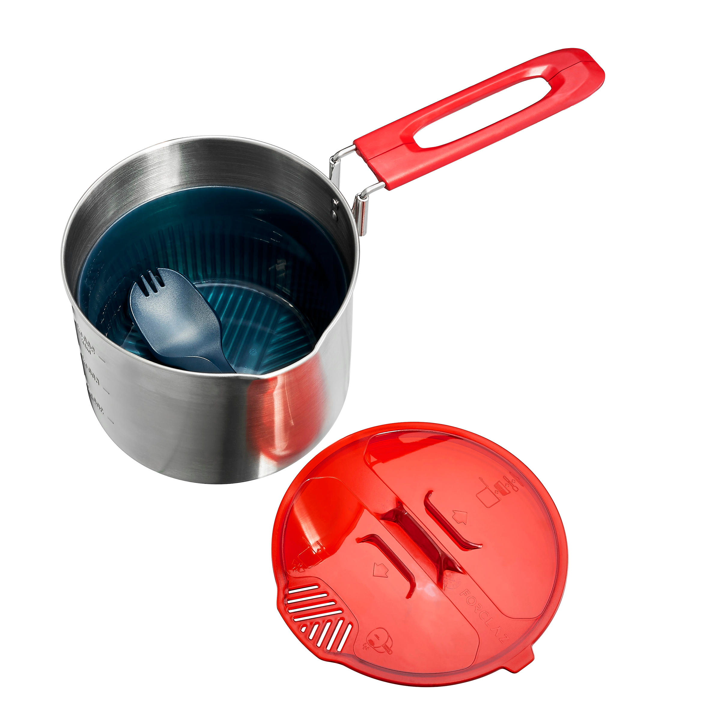 Stainless Steel Hiking Cook Set - MT 500 - Dark grey, Tomato red ...
