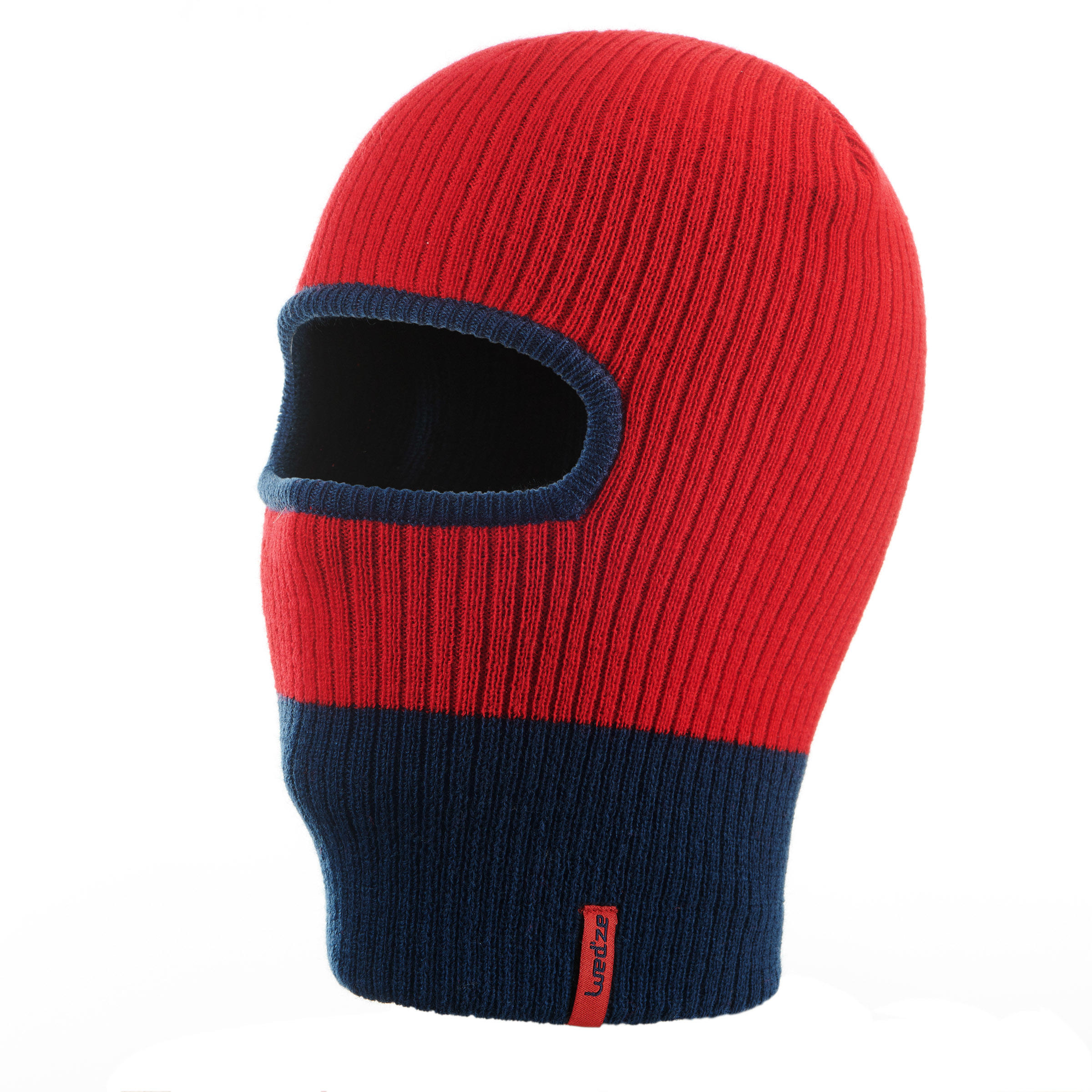KIDS’ KNITTED SKI BALACLAVA - RED BLUE - Decathlon