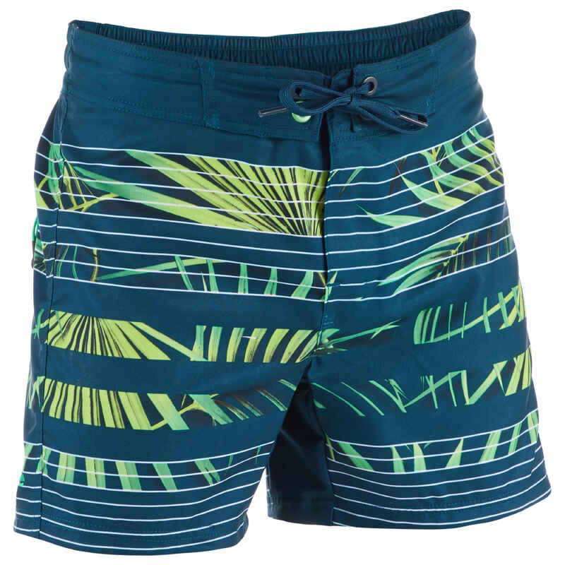 500 Tween Short Surfing Boardshorts - Palm Green - Decathlon