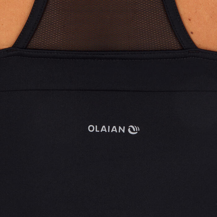 Olaian Badpak met gekruiste rug Isa zwart | Decathlon.nl