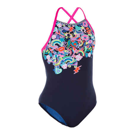 Jade Girl's Chlorine-Resistant One-Piece Swimsuit - Decathlon