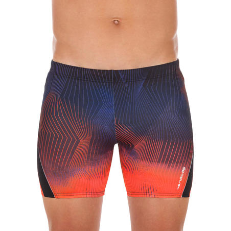 BOXER DE BAIN NATATION HOMME - LONG - GRIS / ORANGE - Decathlon Cote d ...
