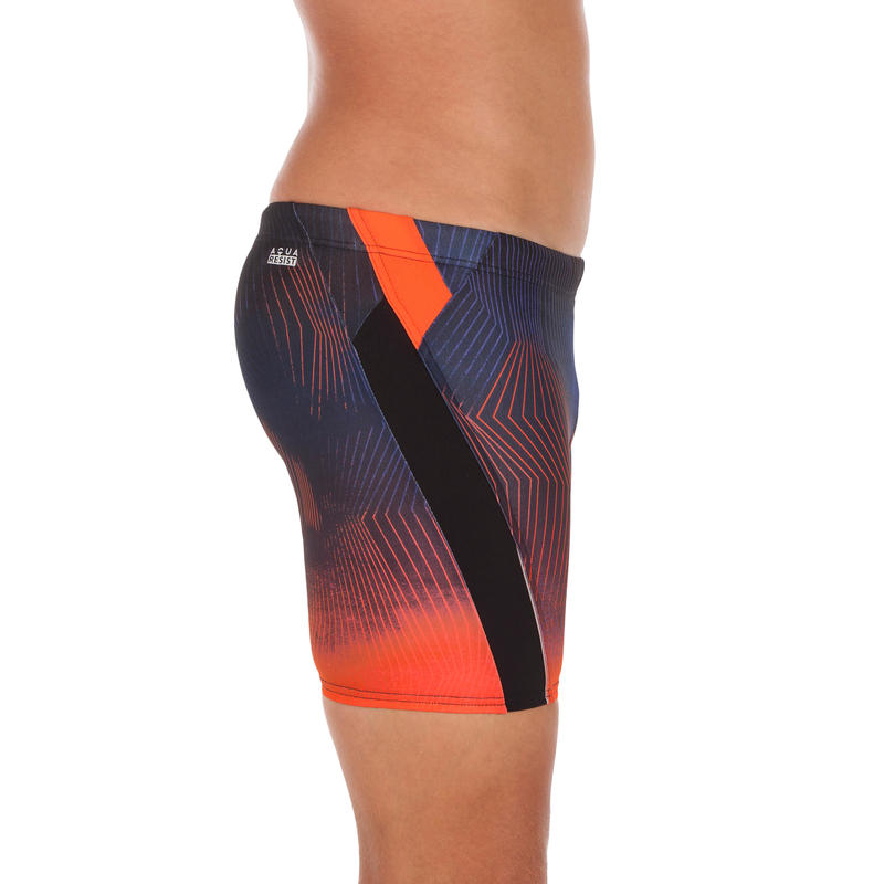 BOXER DE BAIN NATATION HOMME - LONG - GRIS / ORANGE - Decathlon Cote d ...