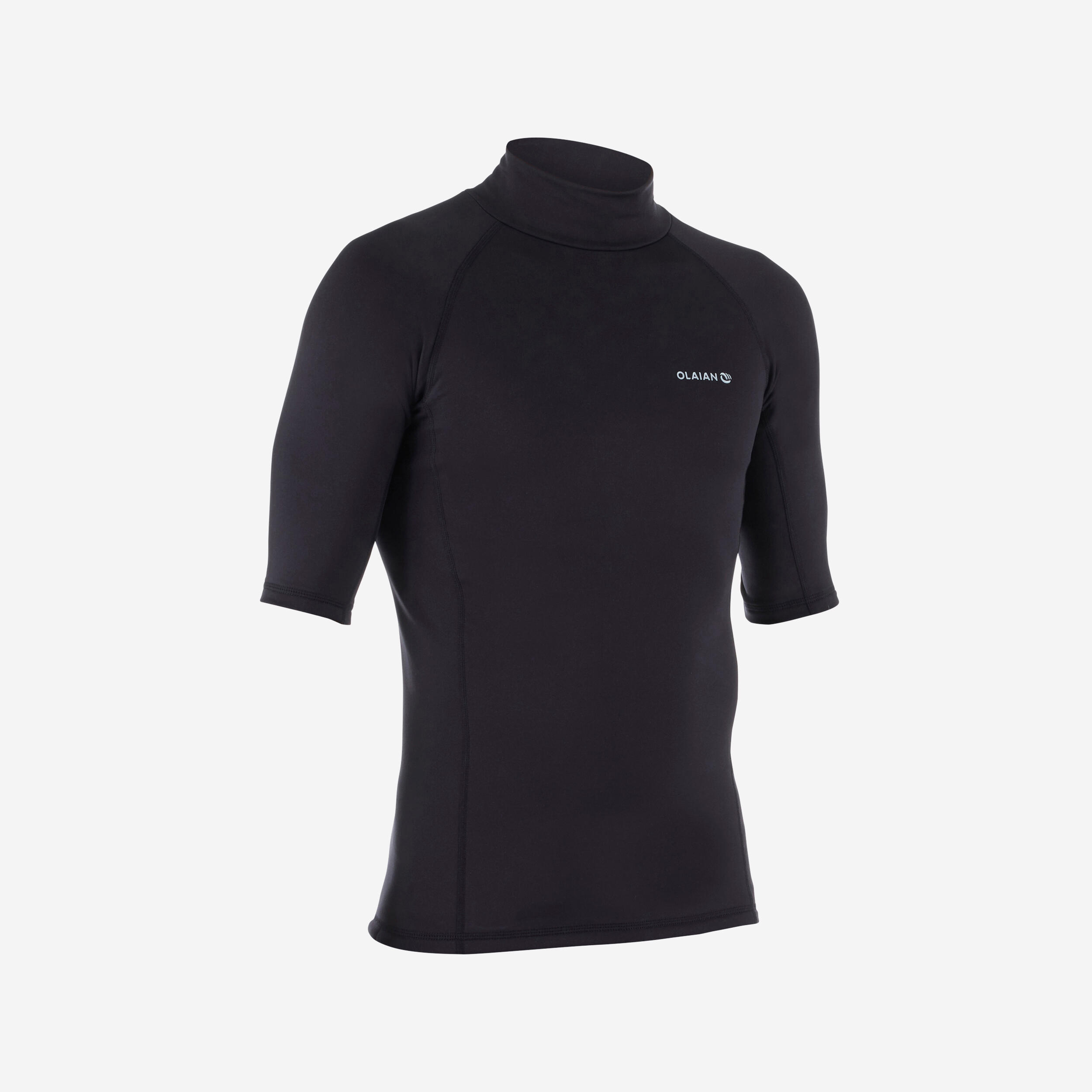 Men’s Long-Sleeved Fleece Surf Top - 900 Black - smoked black - Olaian ...