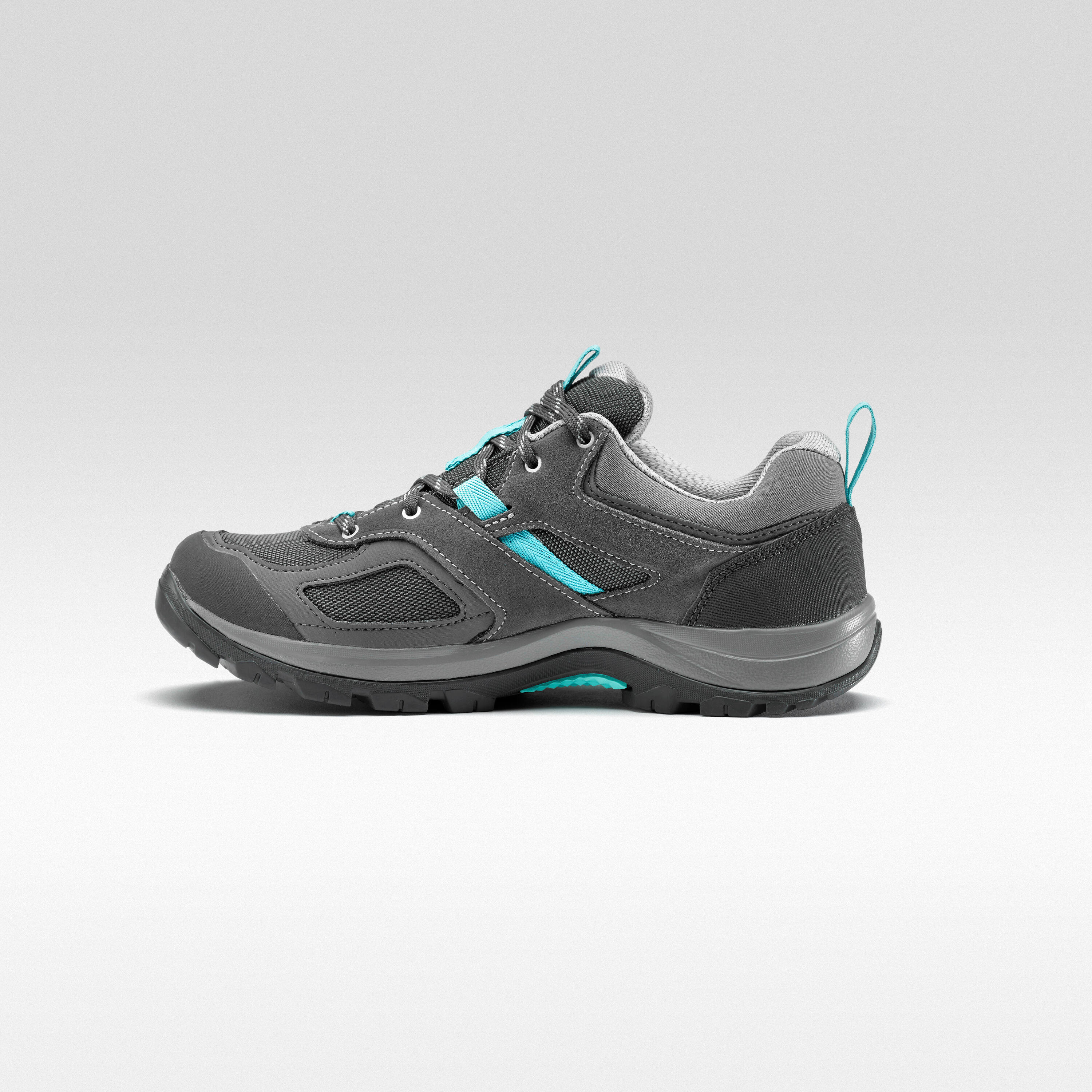 Women Mountain Hiking Waterproof Shoes MH100 - Grey/Blue