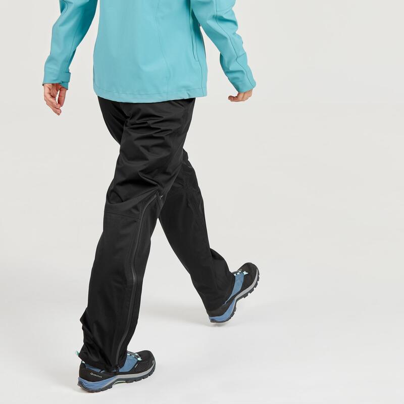 Überziehhose Damen Regenhose Bergwandern Mh500 Schwarz Quechua