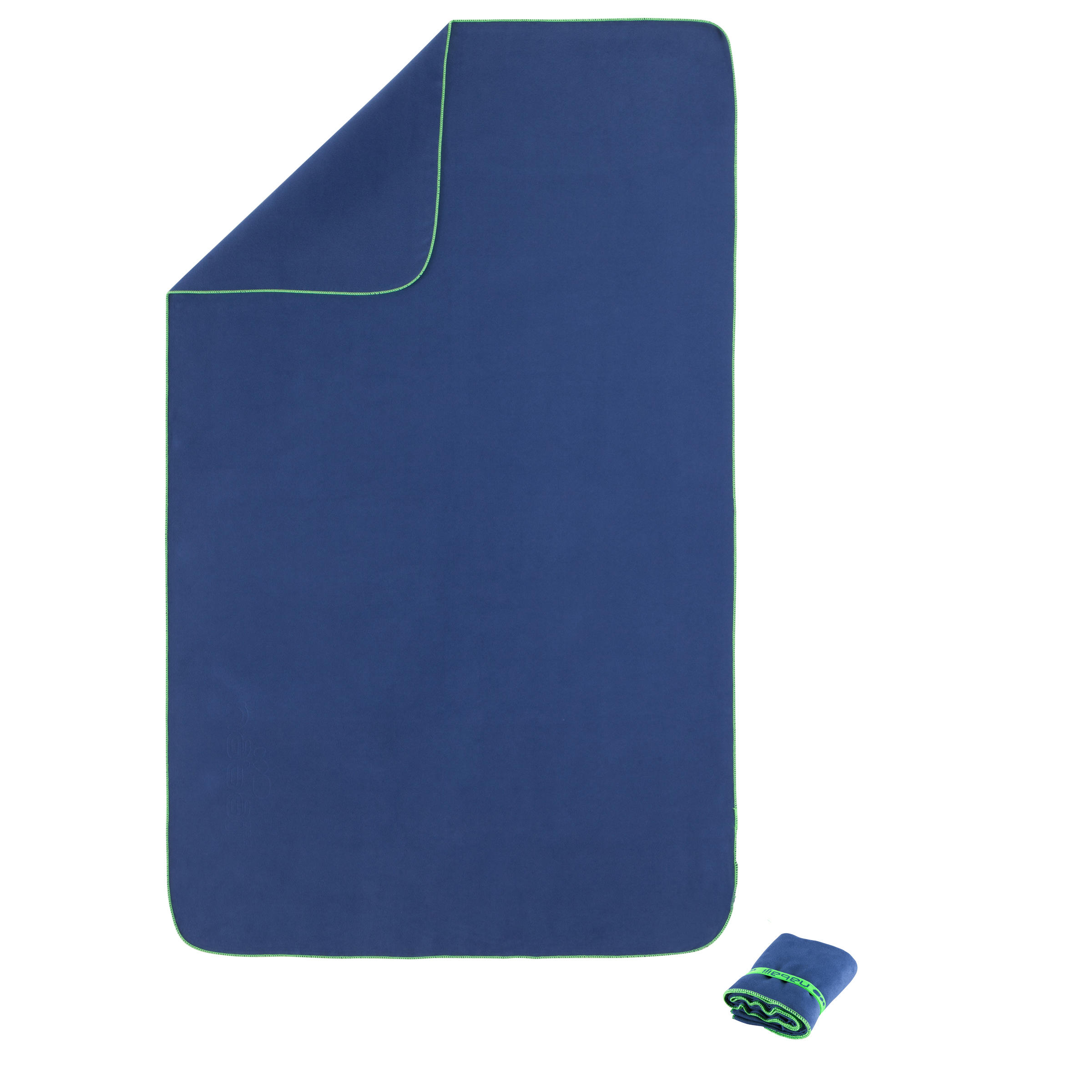 Compact microfibre towel size L 80 x 130 cm dark blue - Decathlon