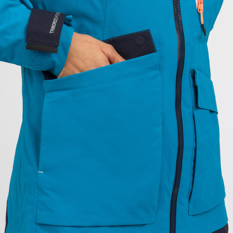 Women's Waterproof Windproof Sailing Jacket 500 - Navy TRIBORD - Decathlon