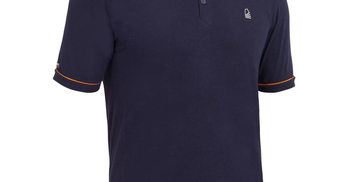 TRIBORD SAILING 100 MEN'S SAILING SHORT SLEEVE POLO SHIRT - NAVY