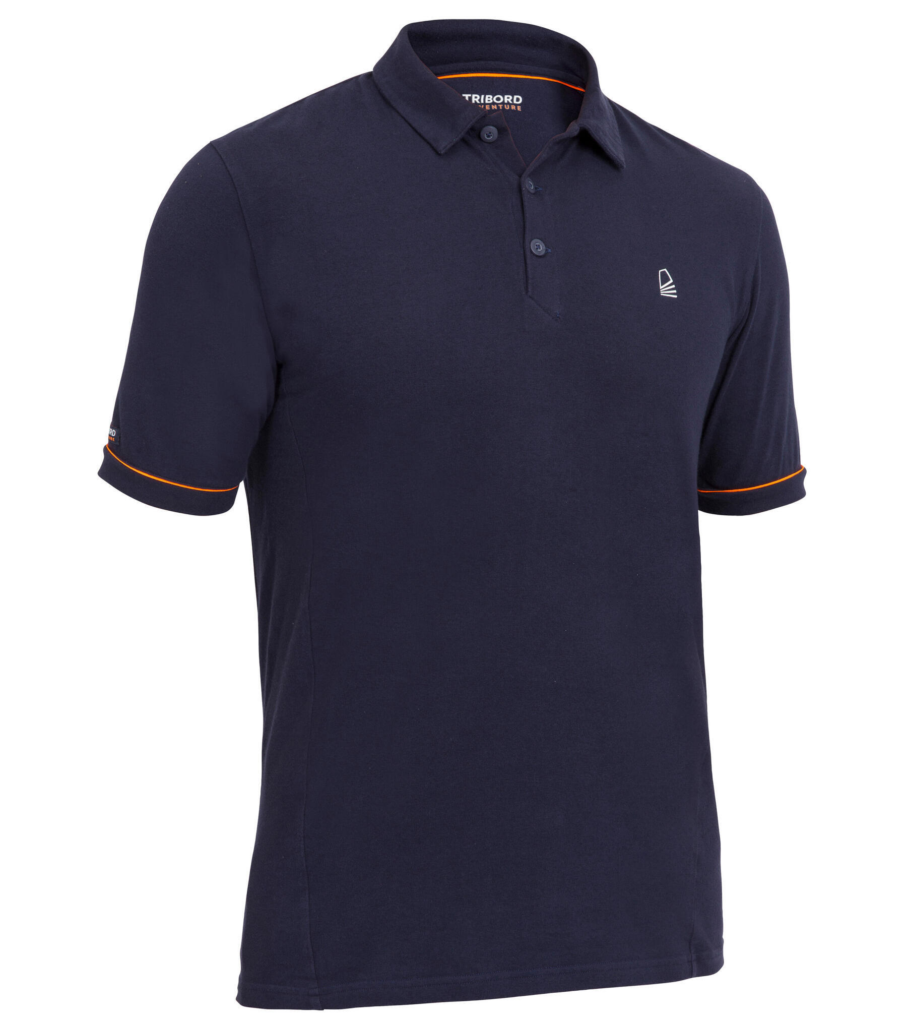 TRIBORD SAILING 100 MEN'S SAILING SHORT SLEEVE POLO SHIRT - NAVY