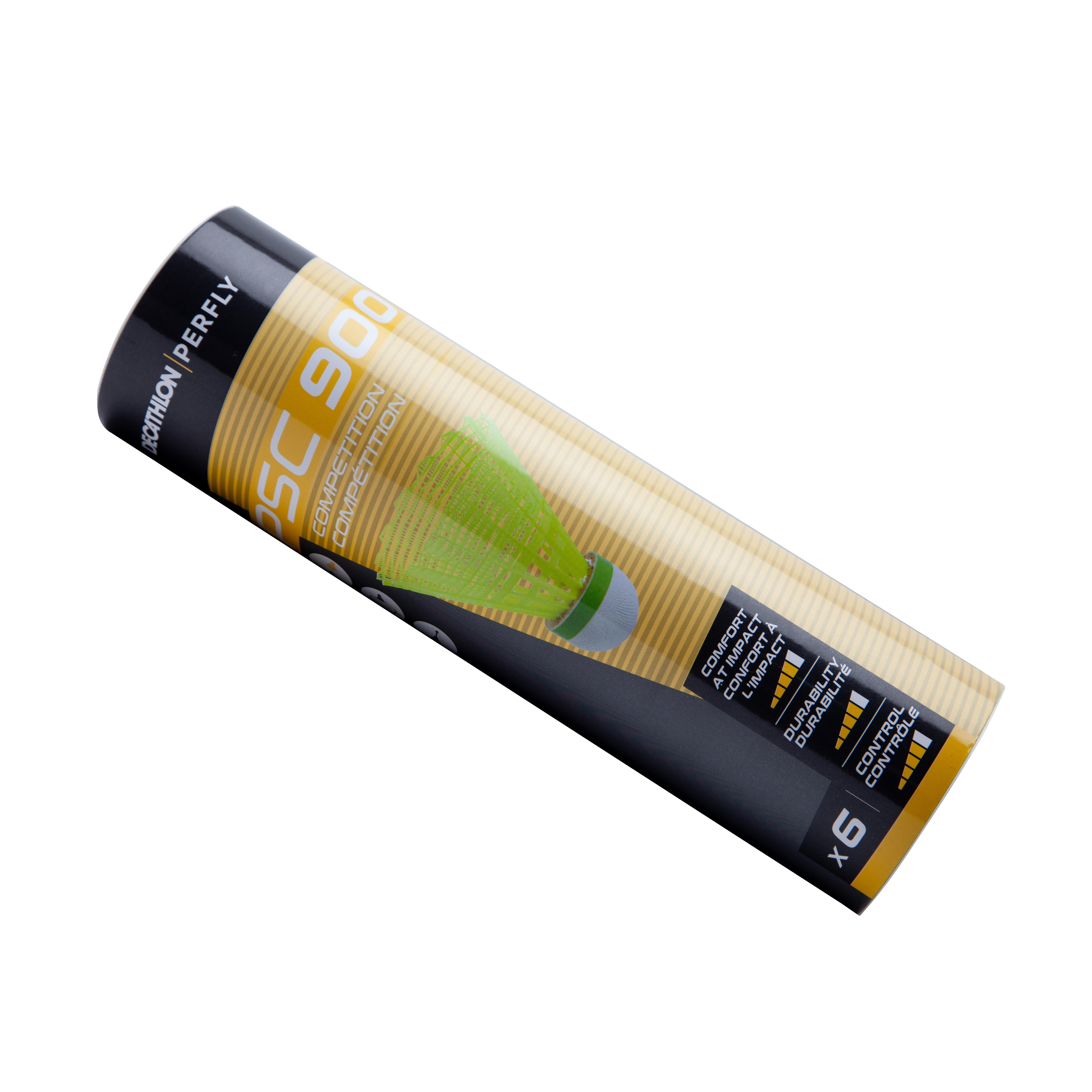 Plastic Badminton Birdie 6-pk - PSC 900 Yellow - Fluo yellow - Perfly ...