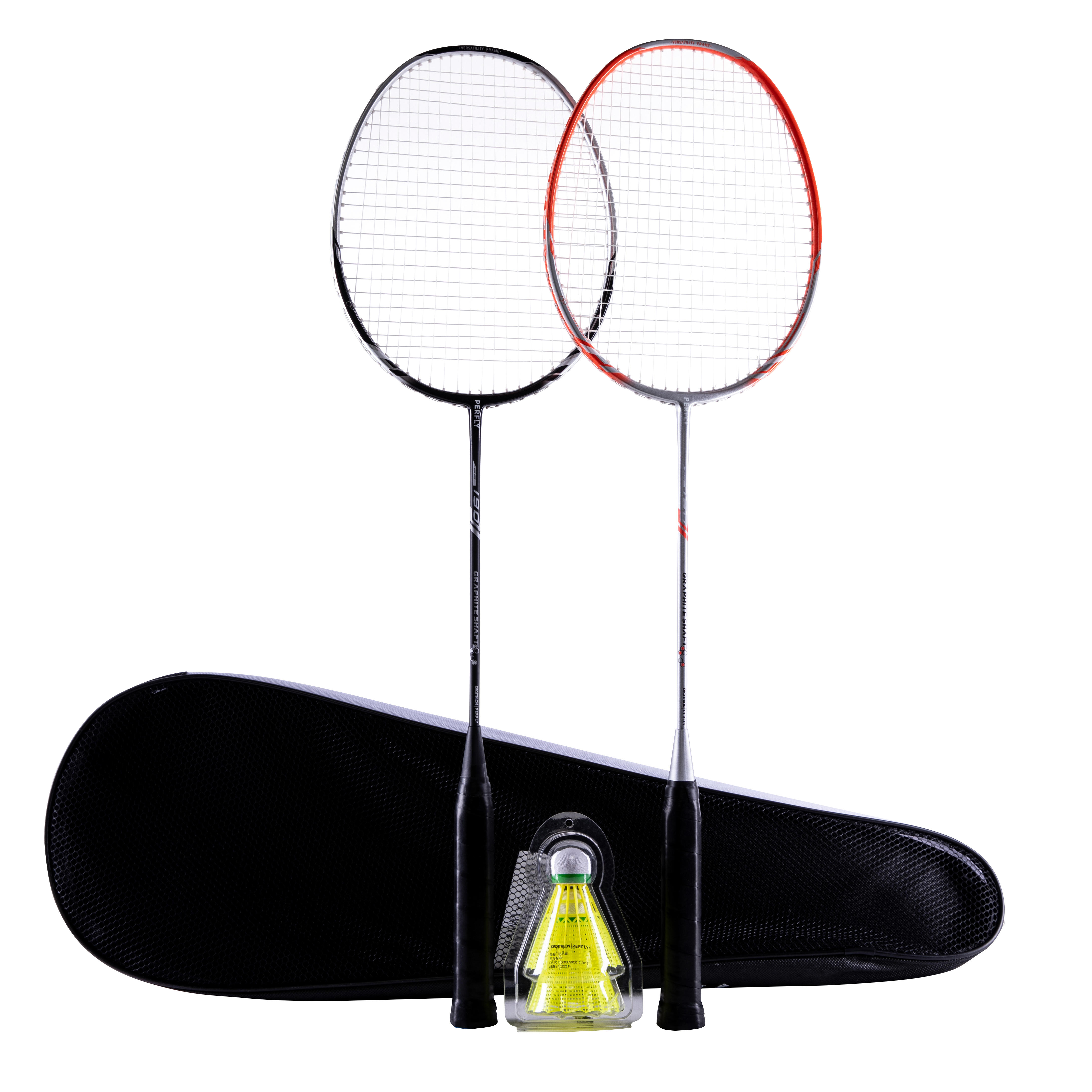 ADULT BADMINTON RACKET BR 190 SET PARTNER ORANGE DARK - Decathlon