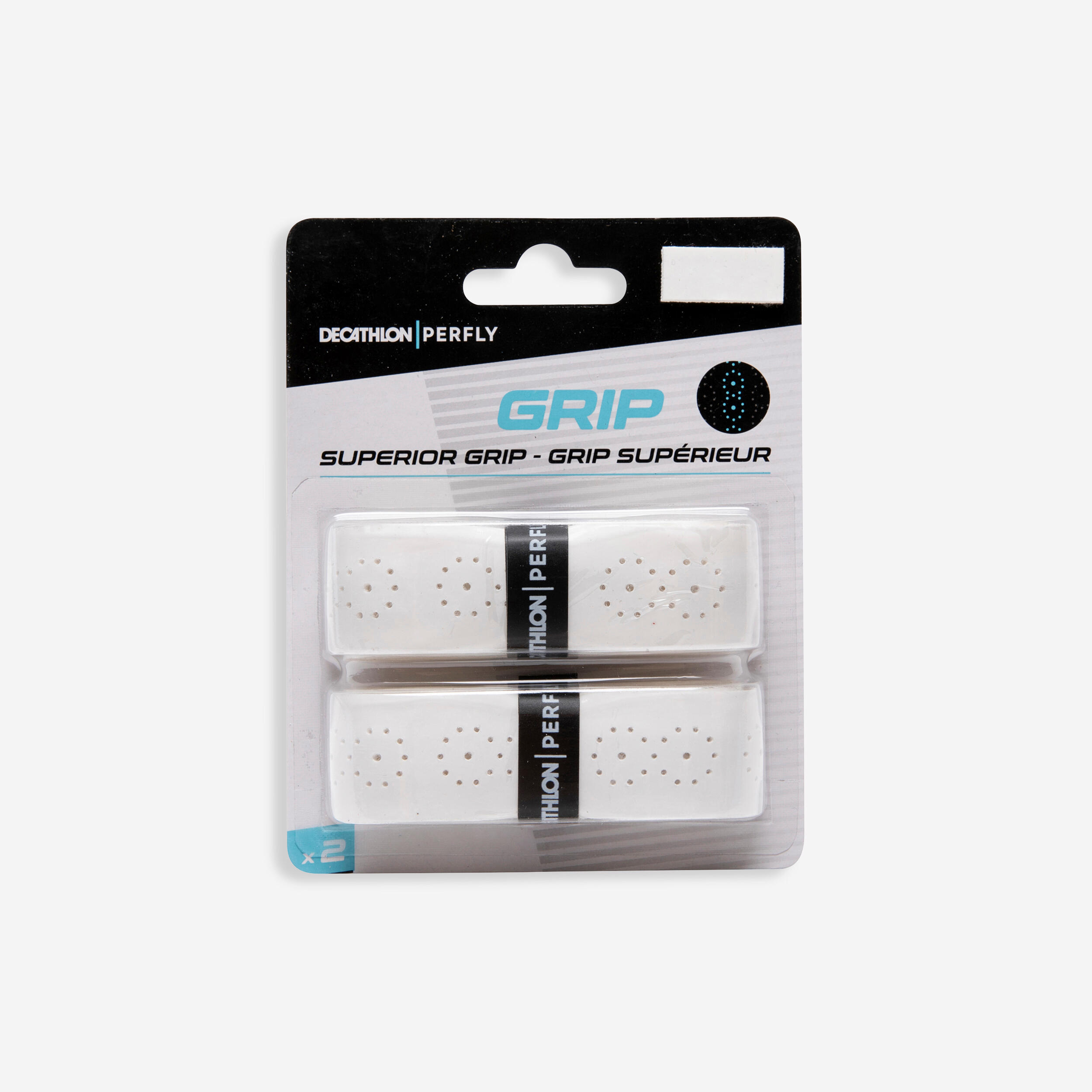 BADMINTON SUPERIOR GRIP X 2 WHITE - Snow white - Perfly - Decathlon