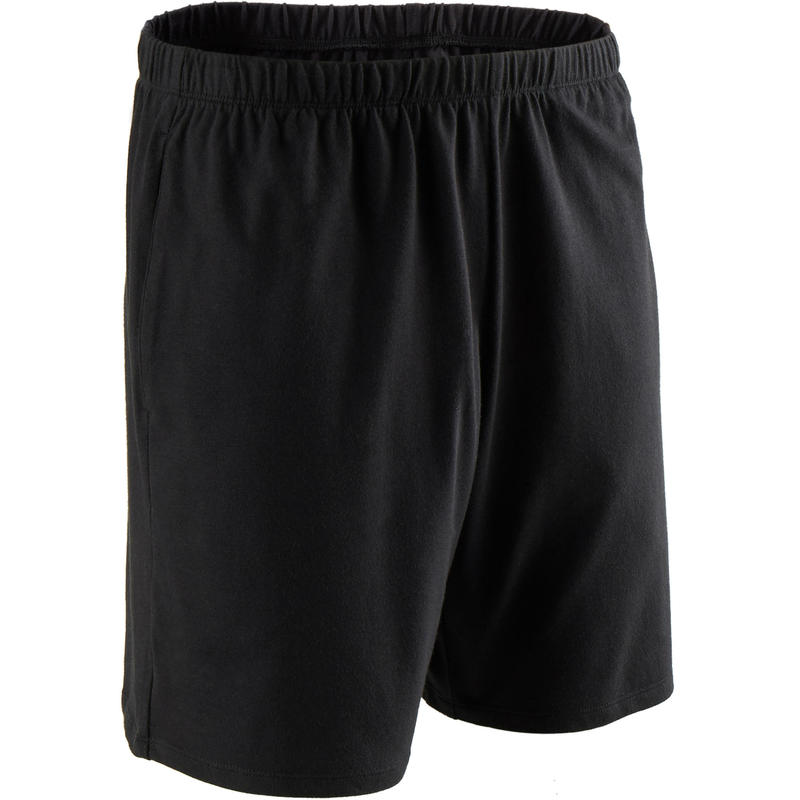 Mens Short Straight Cut Cotton Fitness Shorts 100 With Key Pocket