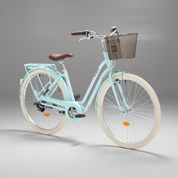 B'twin Stadsfiets Elops 520 laag frame - Damesfiets met transportrek en ...