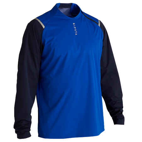 T500 Adult Waterproof Windproof Football Jacket - Blue - Decathlon