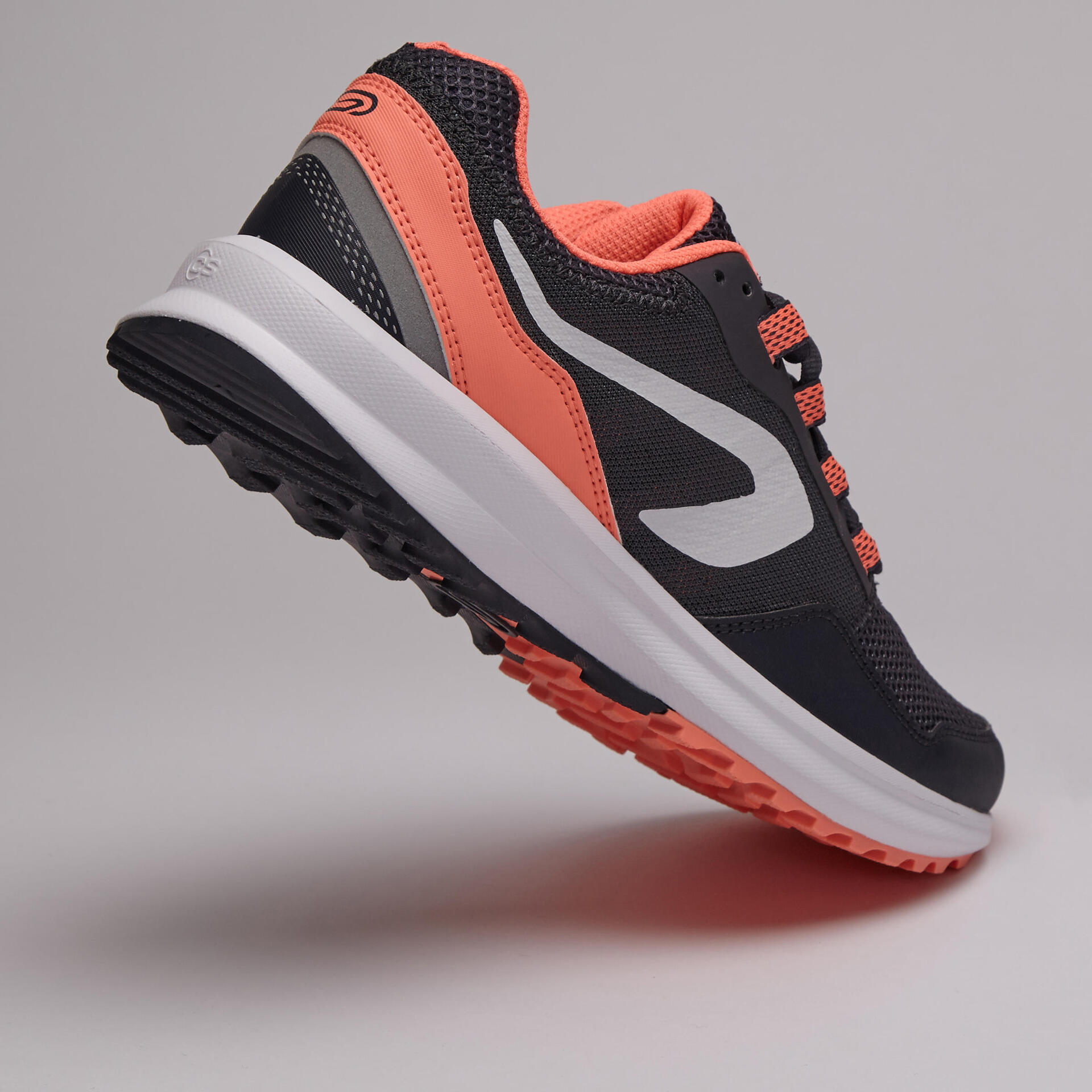 KALENJI RUN ACTIVE GRIP WOMEN'S RUNNING SHOES - GREY CORAL