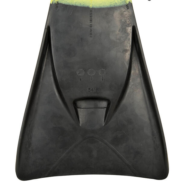 500 Bodyboard Fins with Leash - Black Yellow