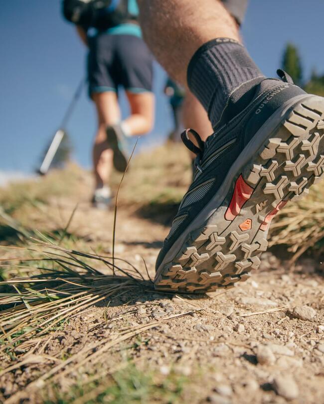 Men’s waterproof mountain hiking boots, MH100 - Grey / Red QUECHUA ...