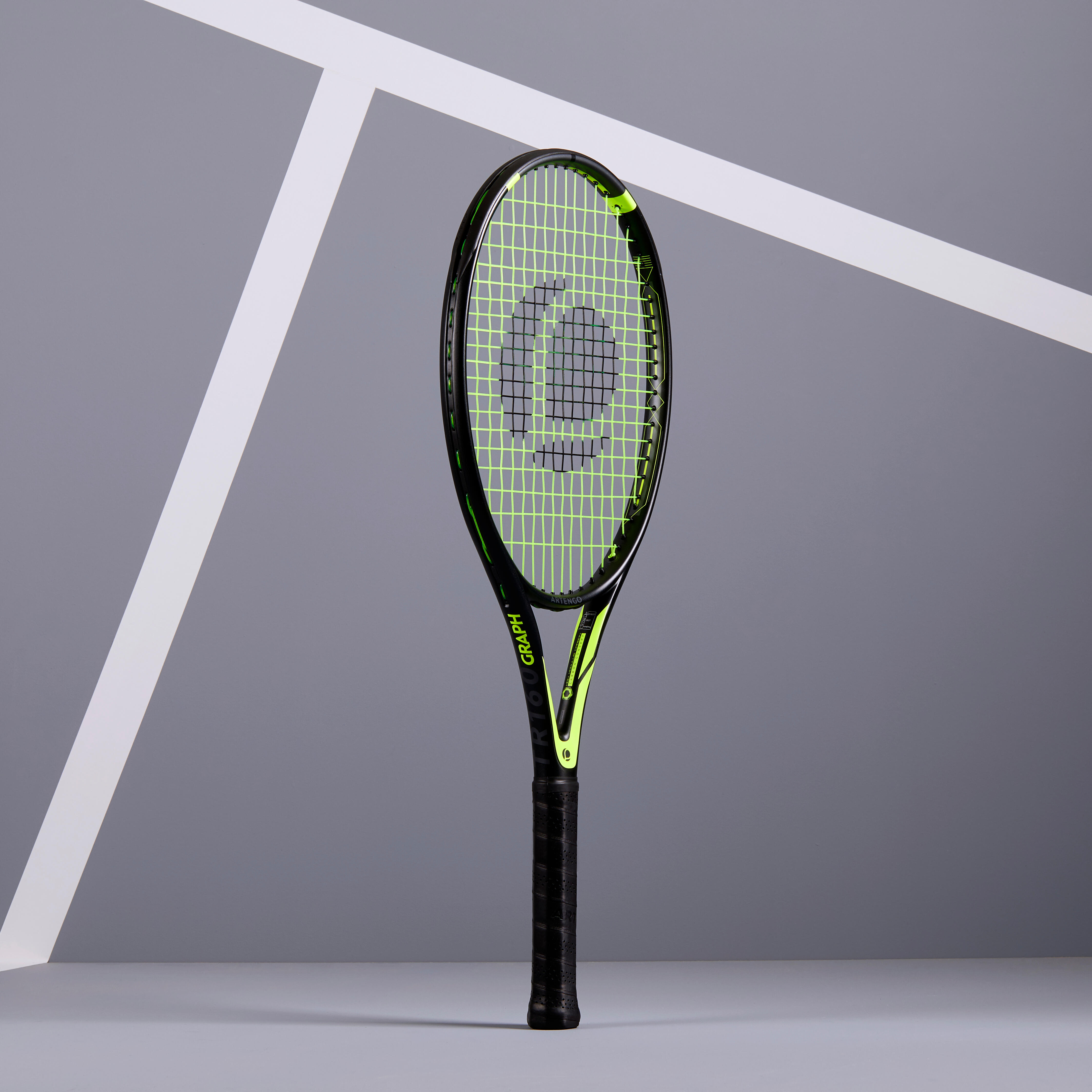 Tennis Racket - TR 160 Graph Black - Black, Yellow green - Artengo ...
