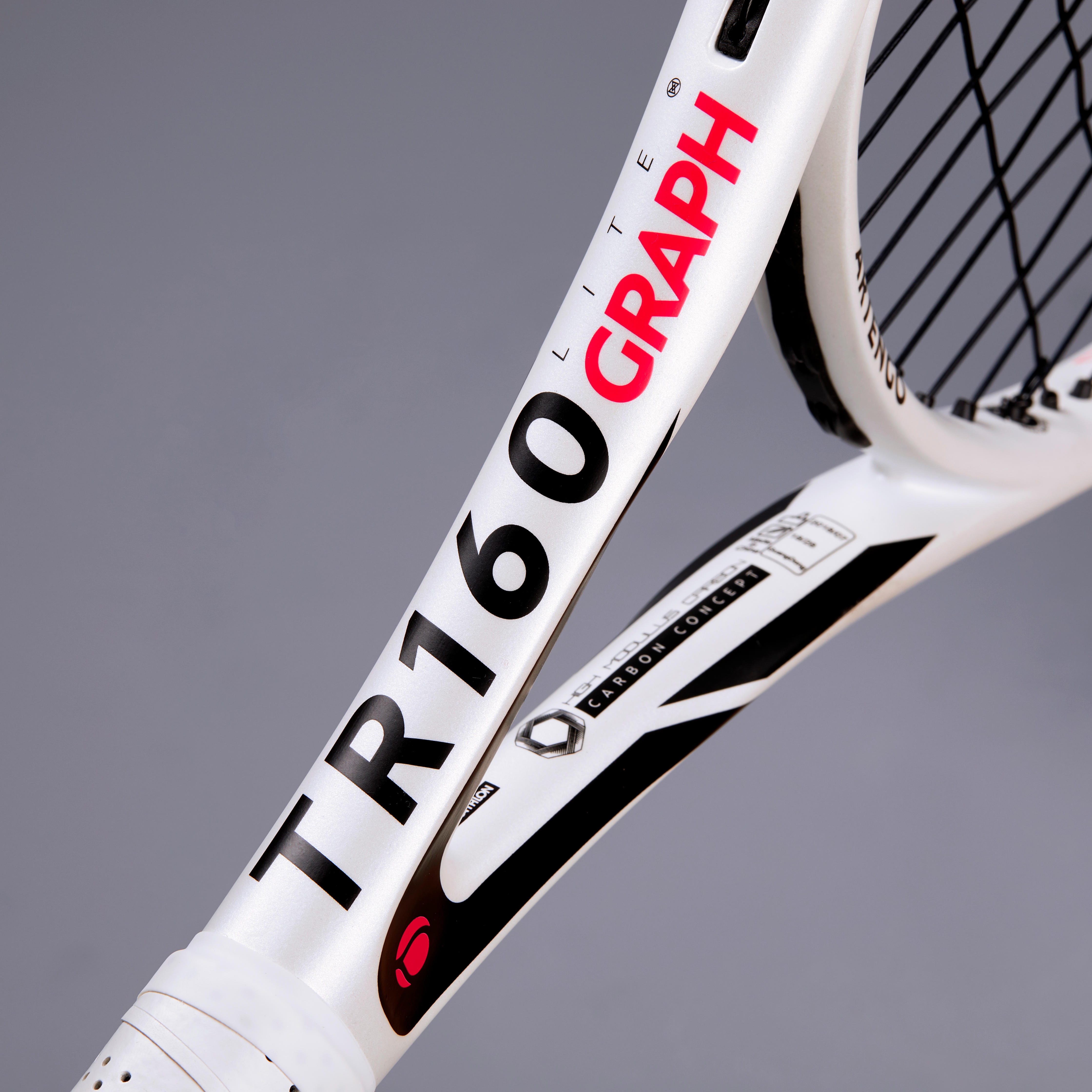TR160 Graph Adult Tennis Racket - White - Decathlon