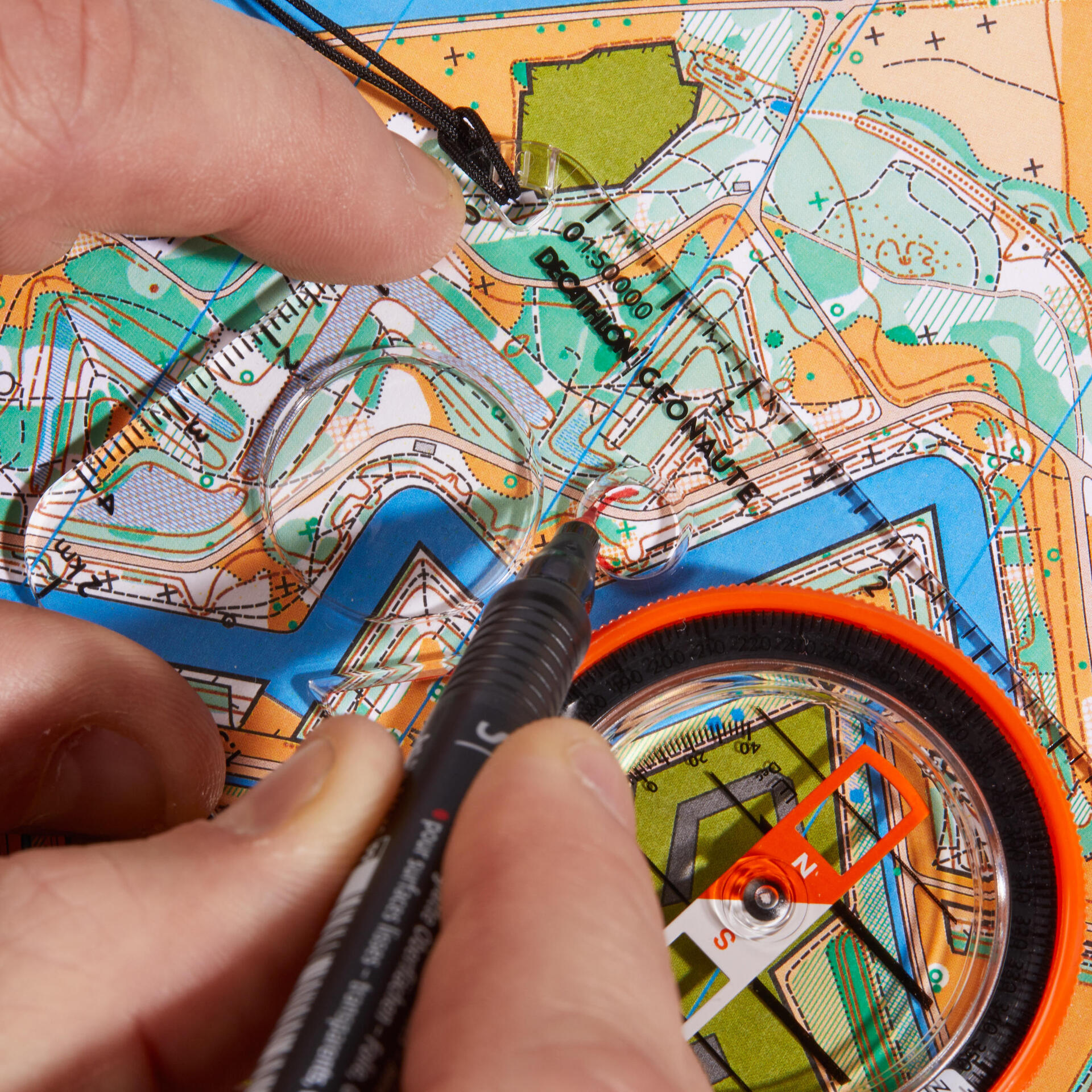 Orienteering Baseplate Compass Geonaute Explorer 500 - Orange