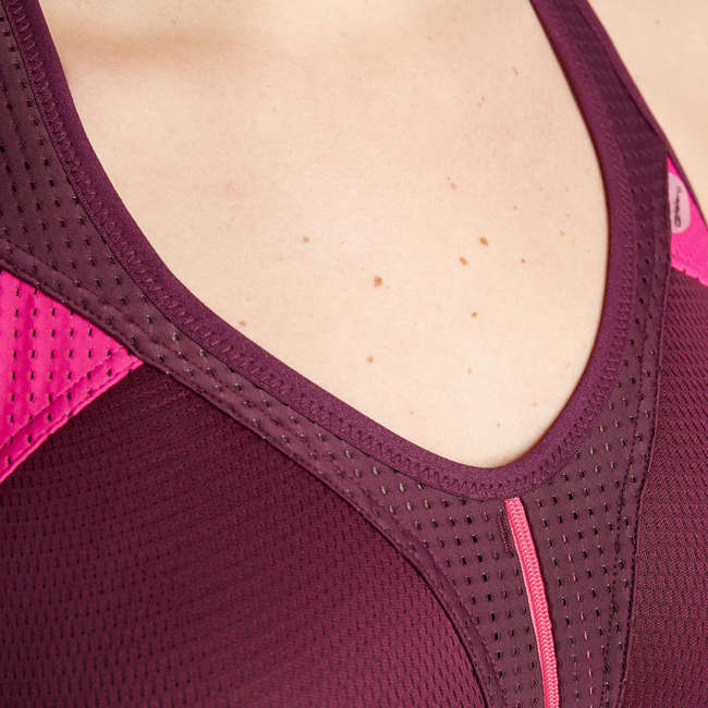 Top De Corrida Easy Zip Ameixa Rosa FÚcsia Kalenji À Venda Na
