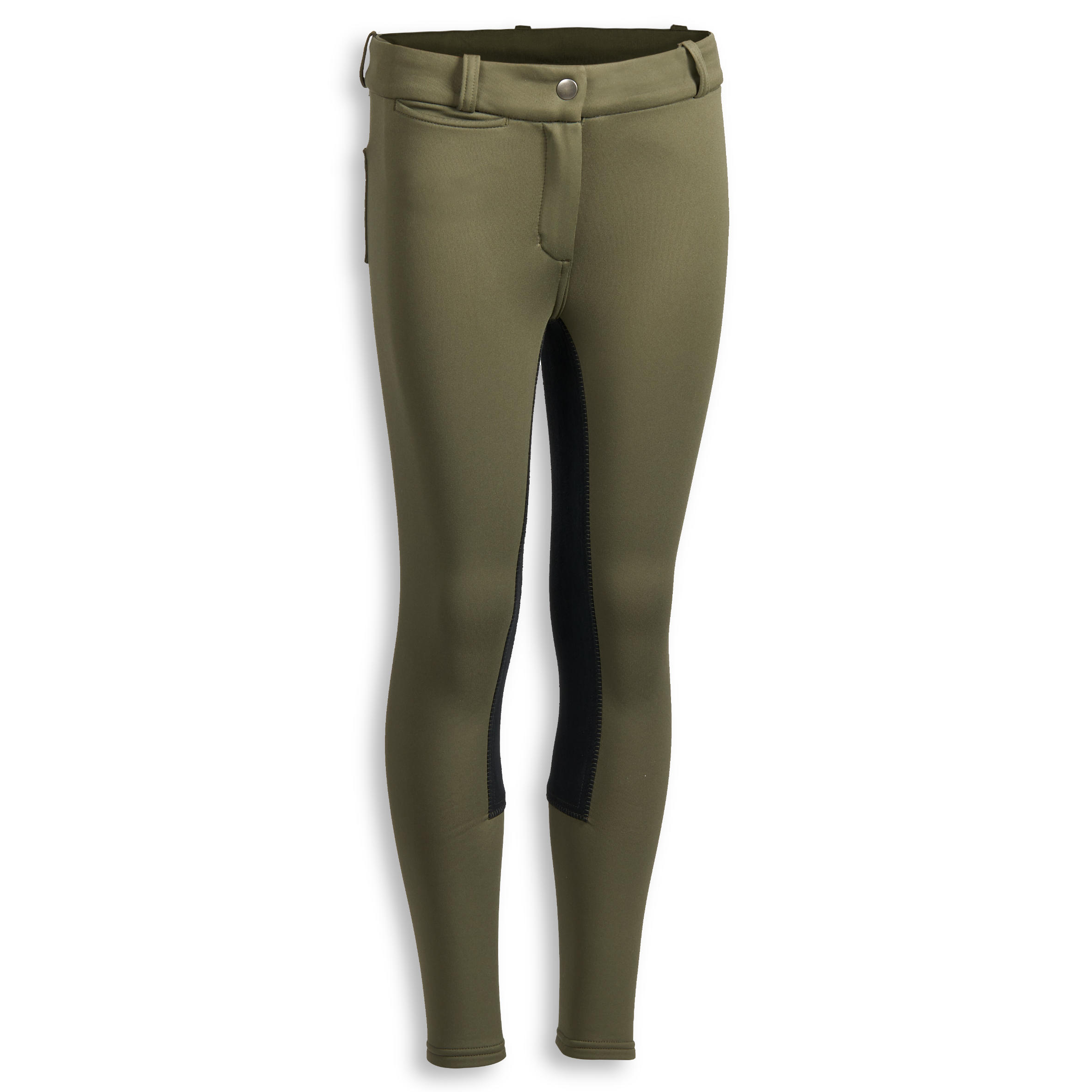 180 Warm Kids' Horse Riding Warm Full Seat Jodhpurs - Khaki FOUGANZA ...