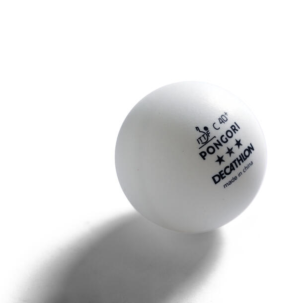 Table Tennis Ball Pongori TTB900 C40+ 3* 4-Pack - White