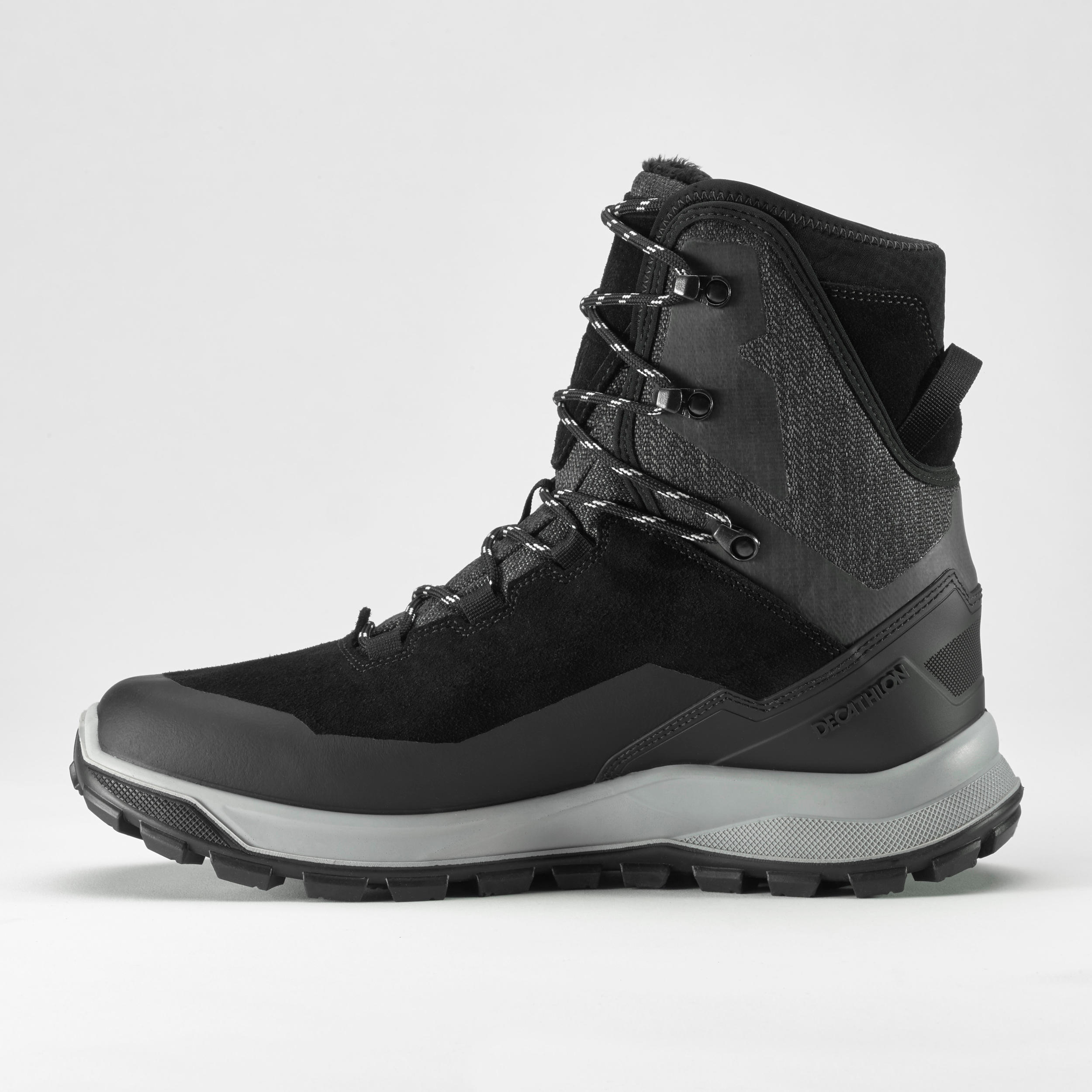 QUECHUA Warme waterdichte leren wandelschoenen heren SH900 hoog | Decathlon