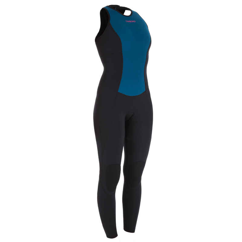 500 Women's Long Jane Tank Top Wetsuit - Blue/Pink - Decathlon