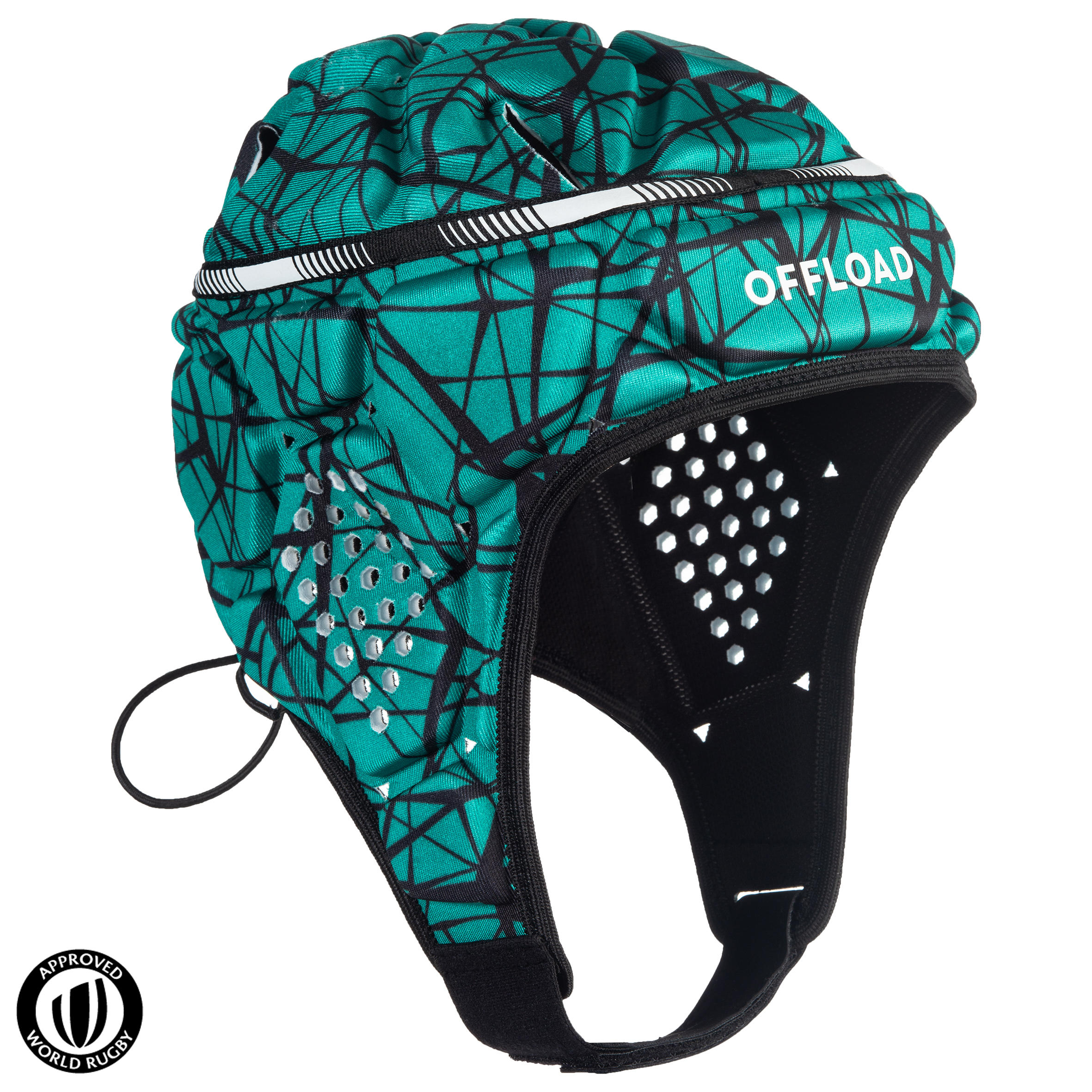 500 Junior Rugby Scrum Cap - Green/Black - Decathlon