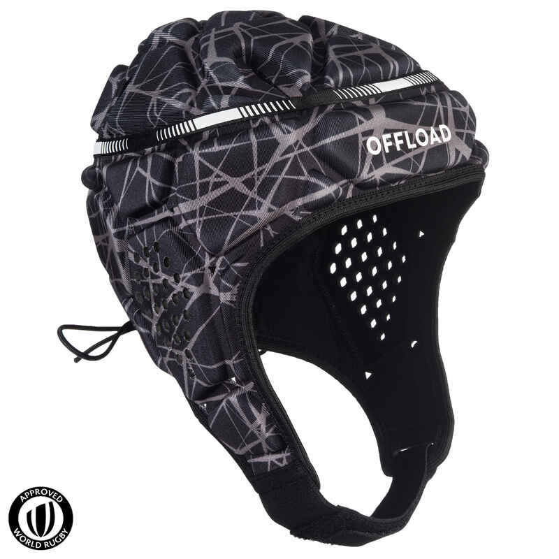 500 Kids' Rugby Scrum Cap - Black/Grey - Decathlon