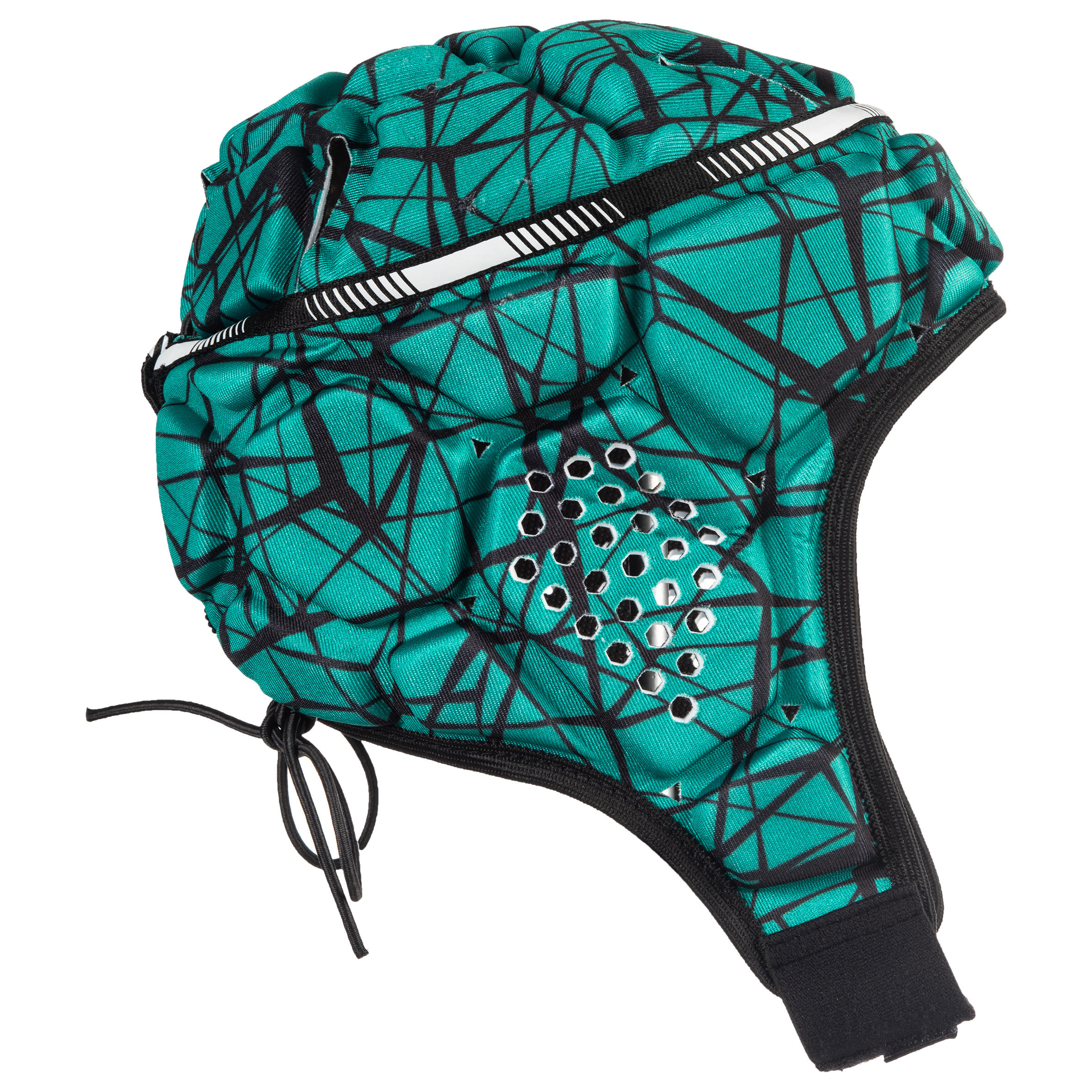 500 Junior Rugby Scrum Cap - Green/Black - Decathlon