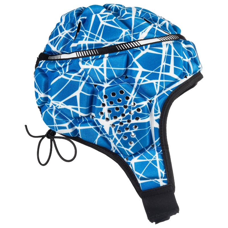 500 Kids' Rugby Scrum Cap - Blue/White - Decathlon