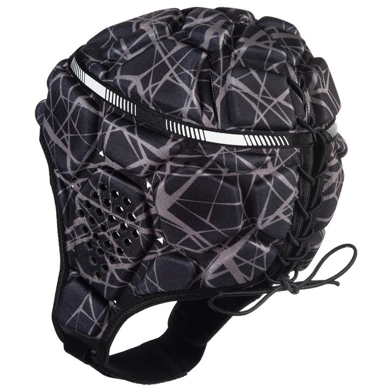 500 Kids' Rugby Scrum Cap - Black/Grey - Decathlon