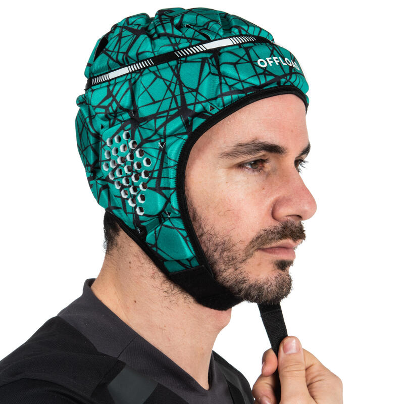 500 Kids' Rugby Scrum Cap - Black/Grey OFFLOAD - Decathlon