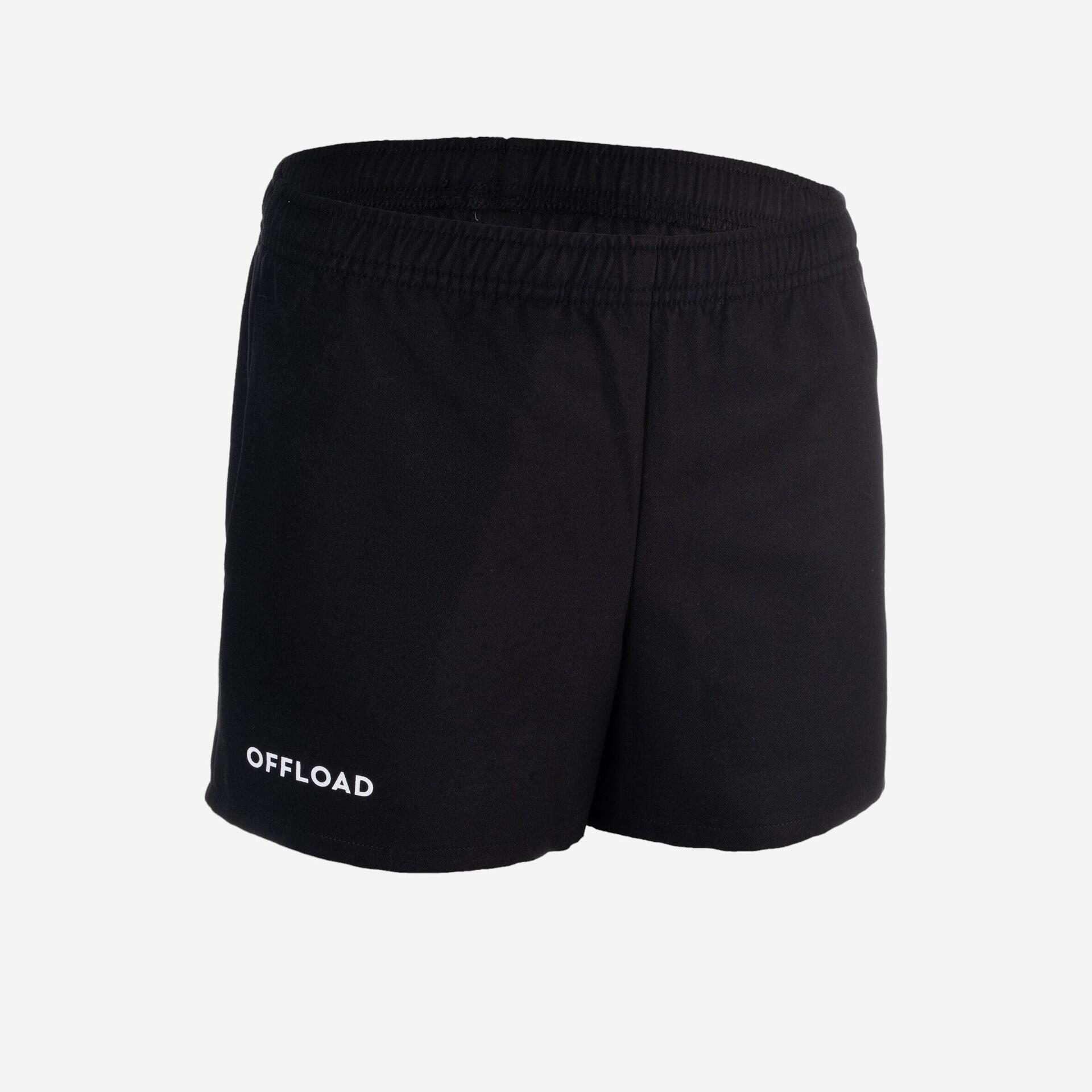 Kids Rugby Shorts Offload R100 - Black