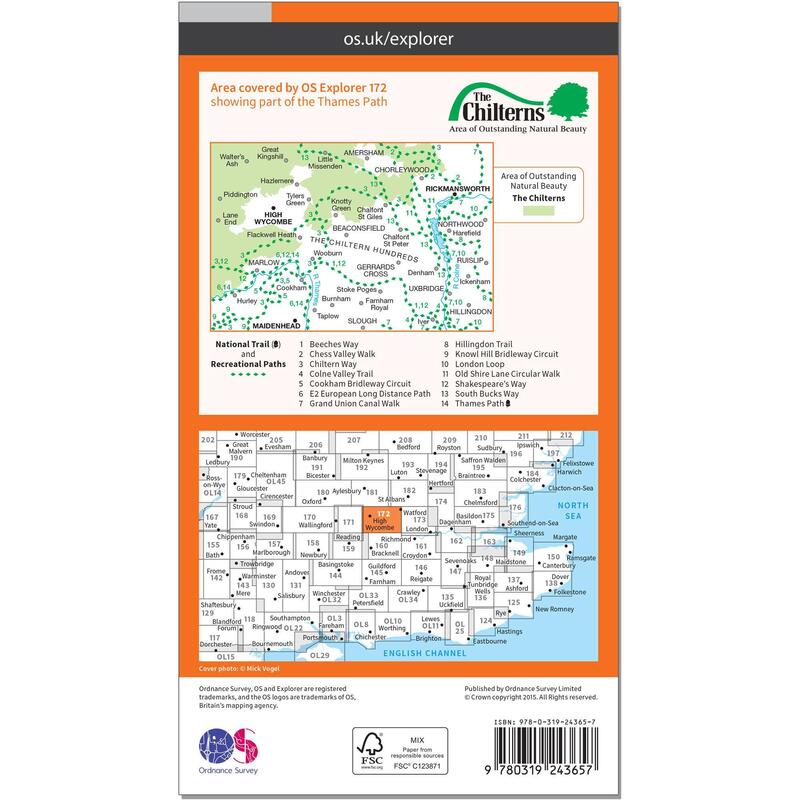 OS Explorer Map - Chiltern Hills East ORDNANCE SURVEY - Decathlon