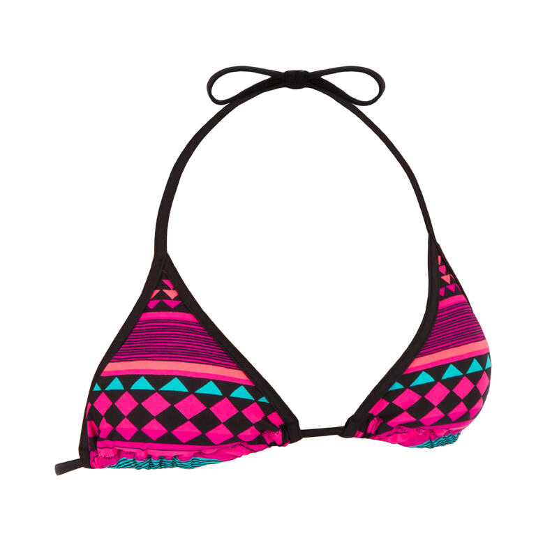 WOMEN'S SLIDING TRIANGLE SWIMSUIT TOP WITH PADDED CUPS MAE GIO PINK