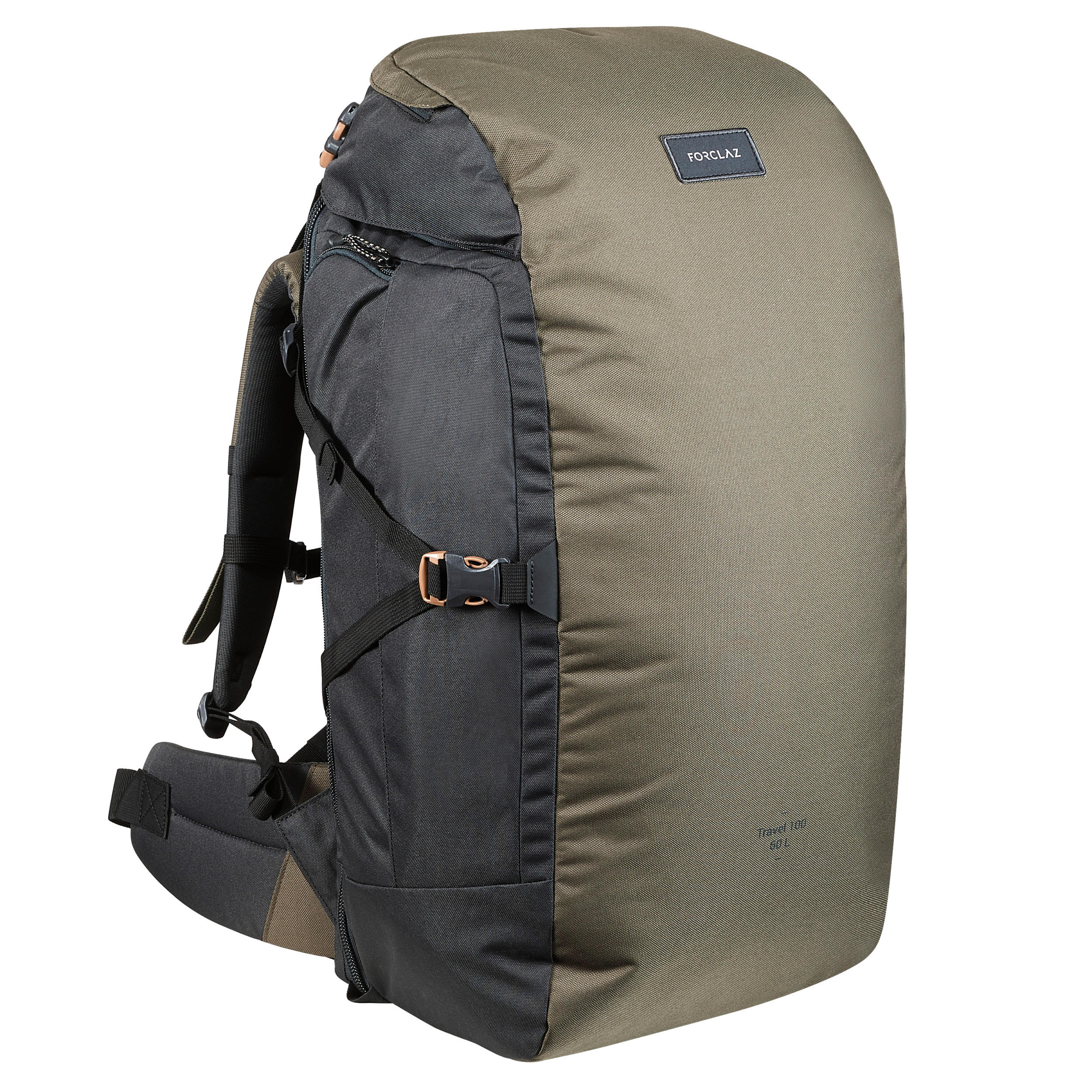 Trekking 60L Backpack Forclaz Travel 100 Khaki Trekking 60L Backpack Forclaz Travel 100 Khaki