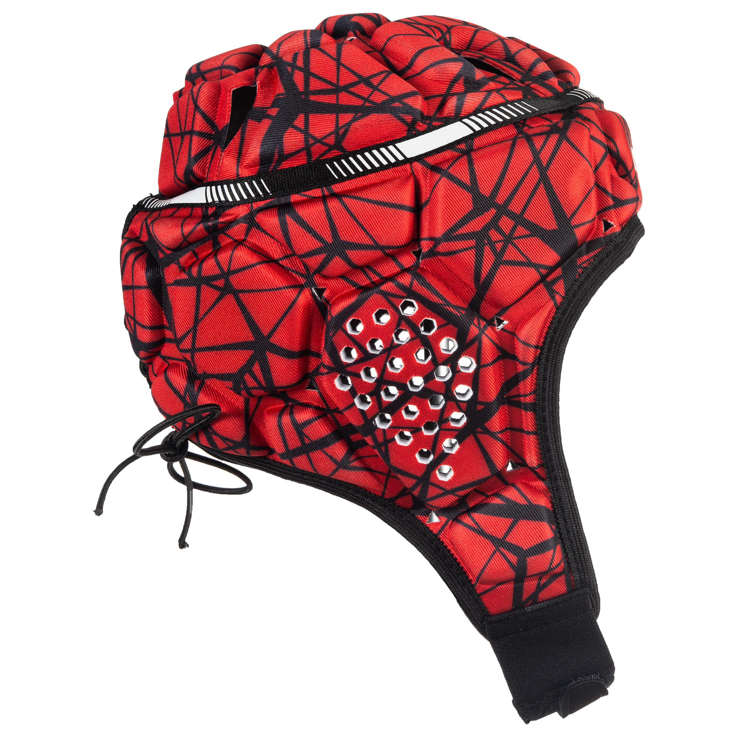 500 Adult Rugby Scrum Cap - Red/Black - Decathlon