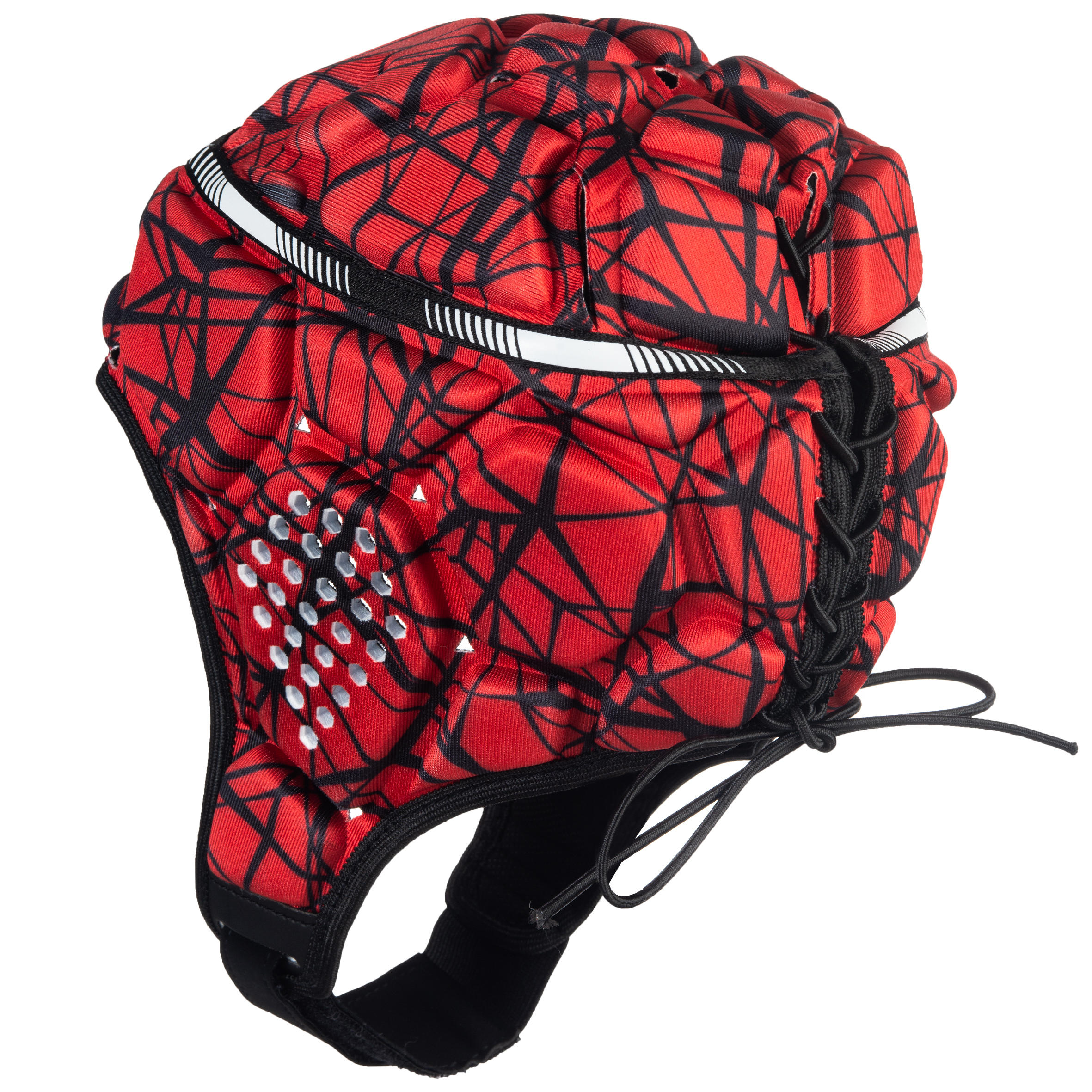 500 Adult Rugby Scrum Cap - Red/Black - Decathlon