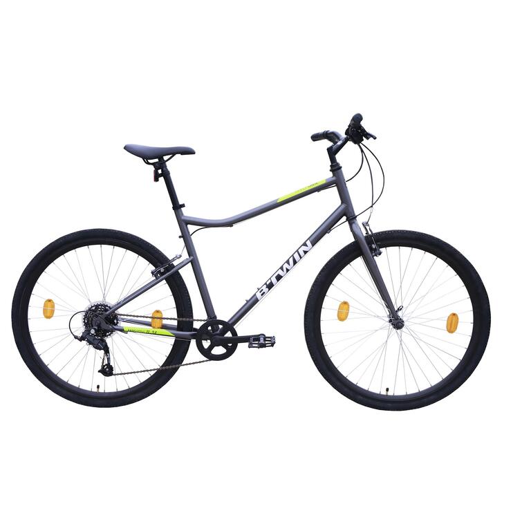 Buy Adult Hybrid Cycle Riverside 120 - Grey Yellow Online | Decathlon