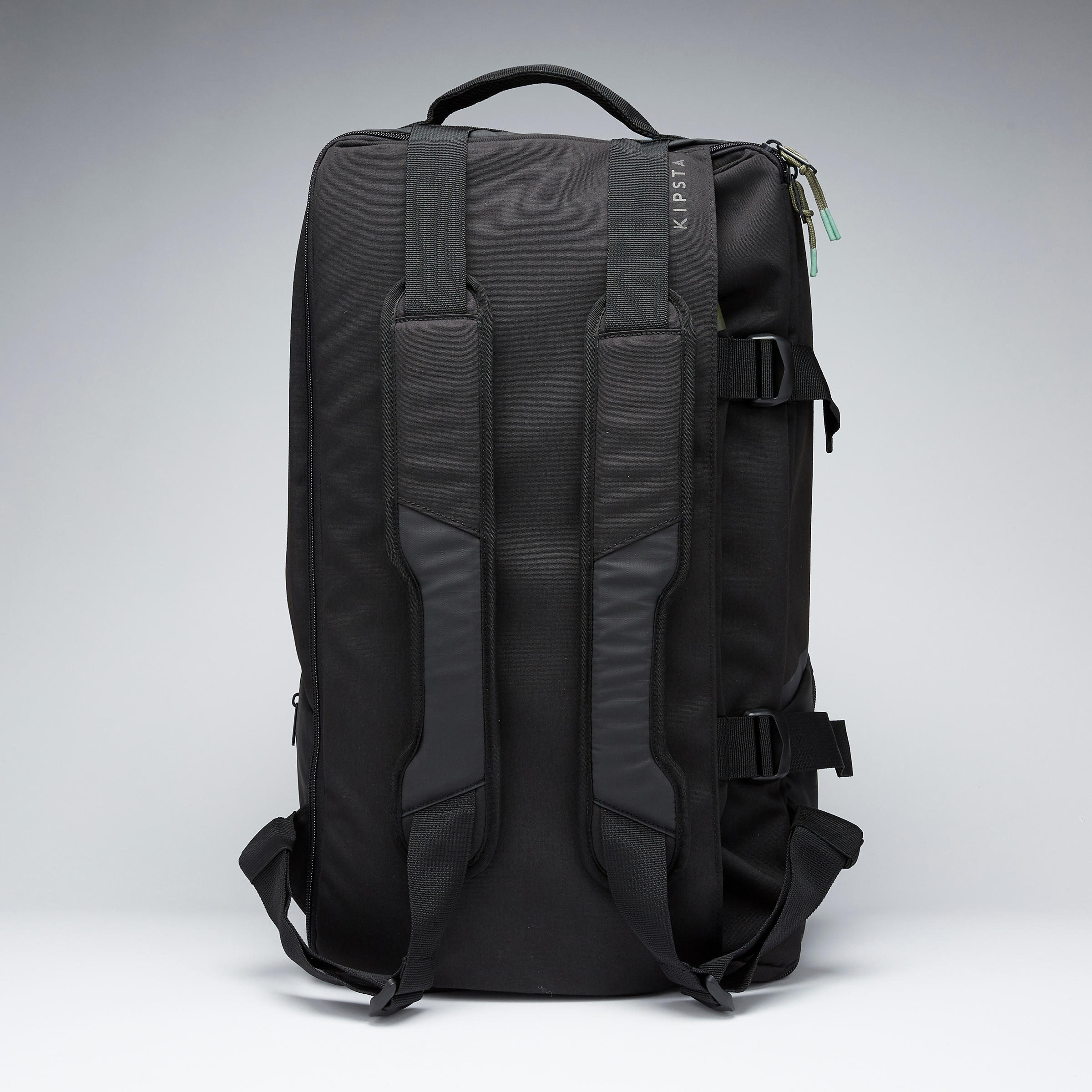 55 L Sports Bag - Urban Black - Black, Deep khaki - Kipsta - Decathlon