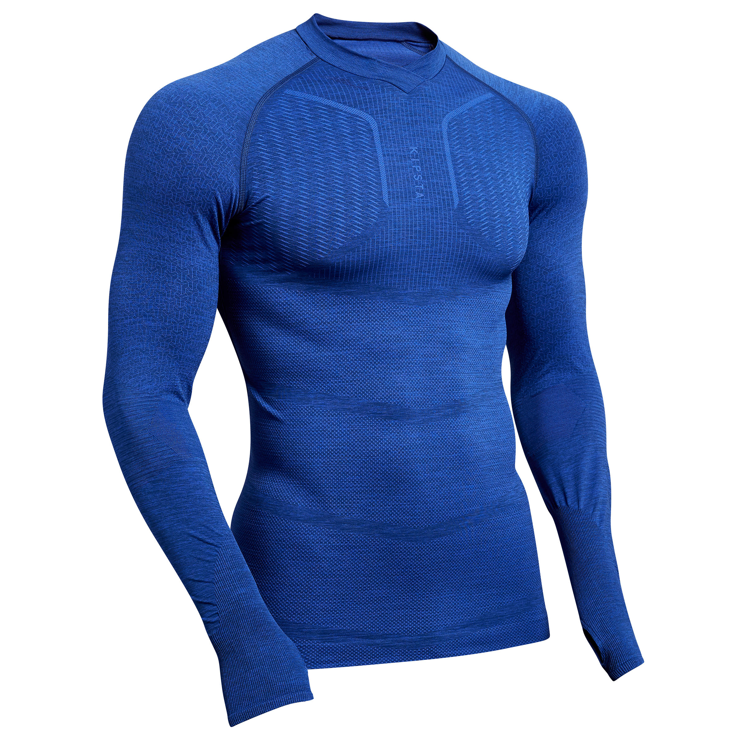 Adult Thermal Base Layer Top Keepdry 500 - Mottled Blue - Decathlon